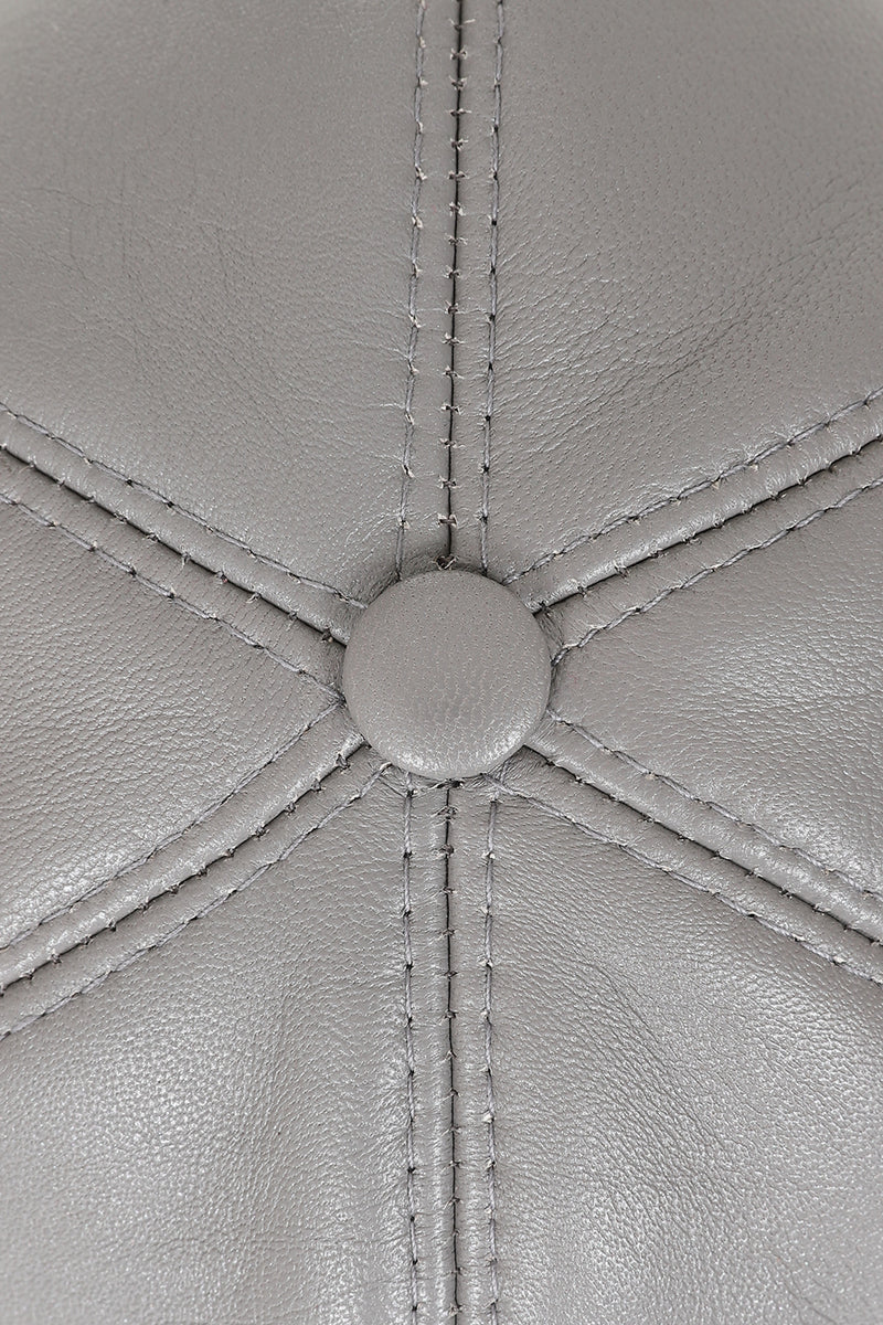 Genuine Light Grey Leather Baseball Cap - Curve Peak | LLD Original ...