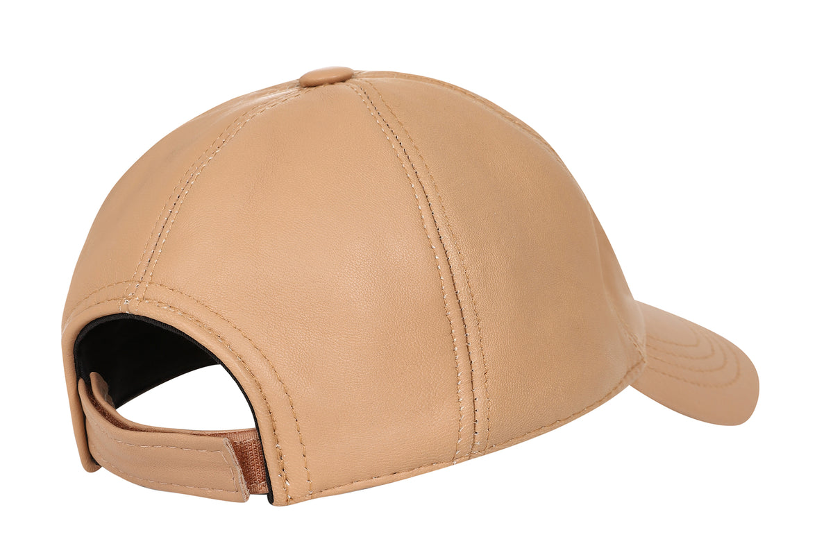 Genuine Tan Leather Baseball Cap - Curve Peak | LLD Original – London ...