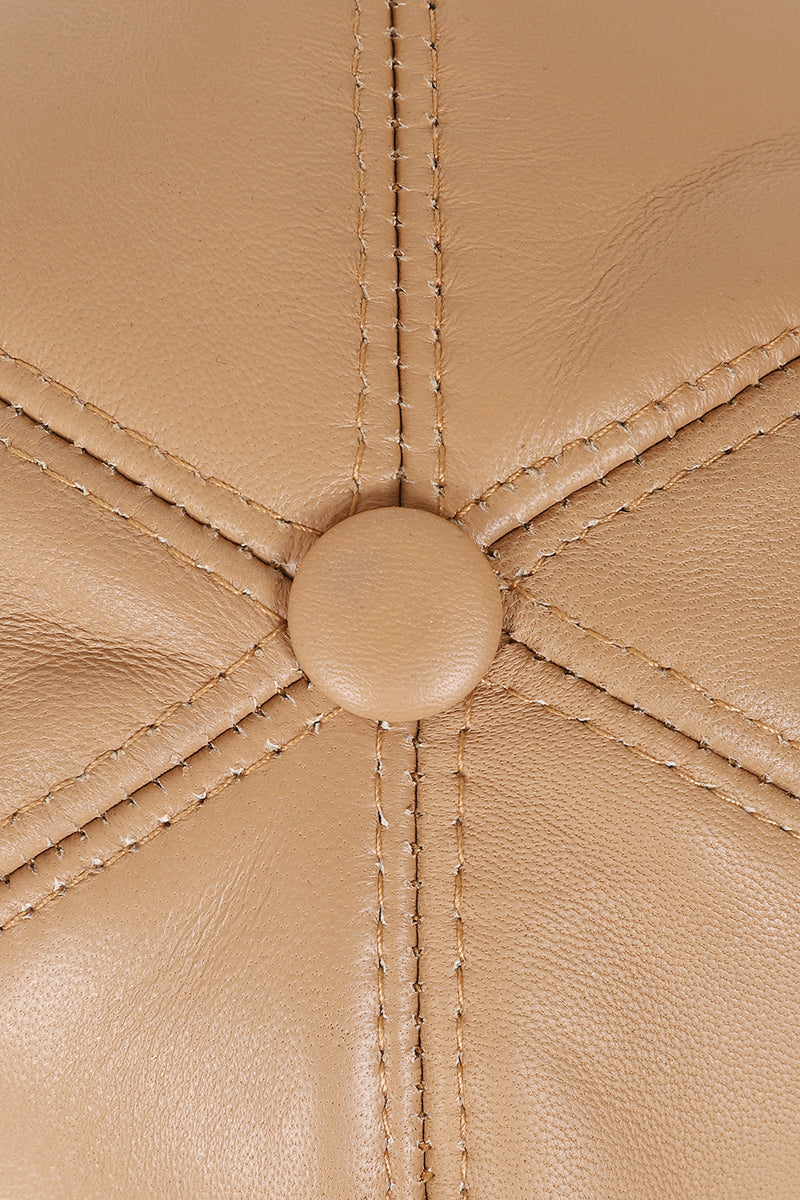 Genuine Tan Leather Baseball Cap - Curve Peak | LLD Original – London ...