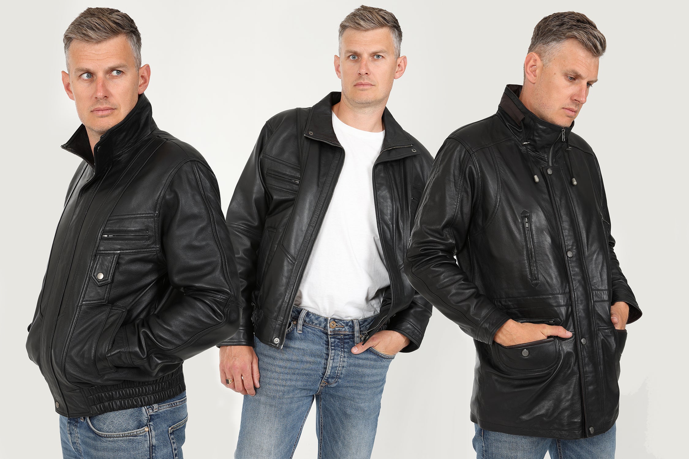 Women's and Men's real leather jackets on sale in the UK