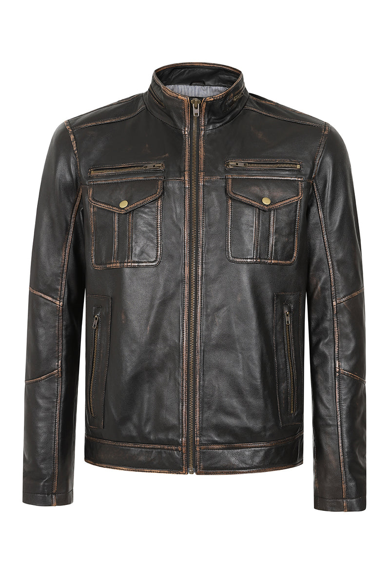 Men's Brown Classic Genuine Nappa Leather Jacket – London Leathers Direct