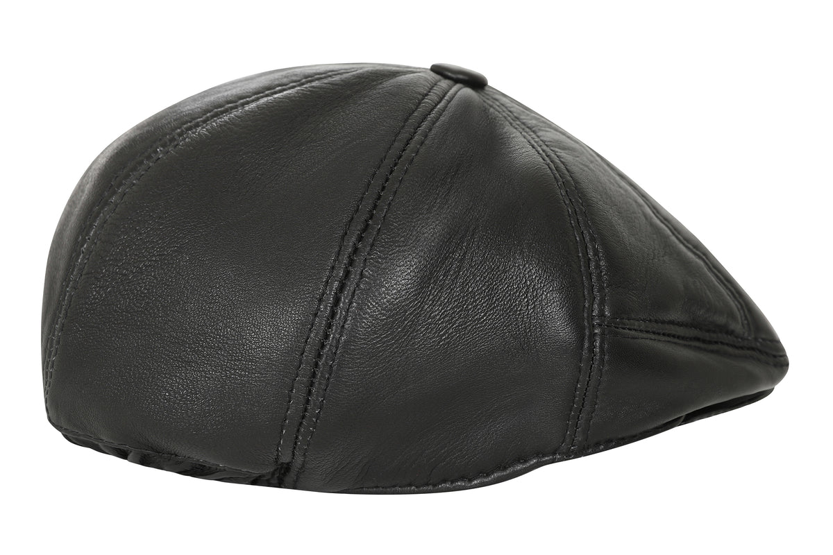 Shop For Genuine Black Leather London Flat Cap – London Leathers Direct